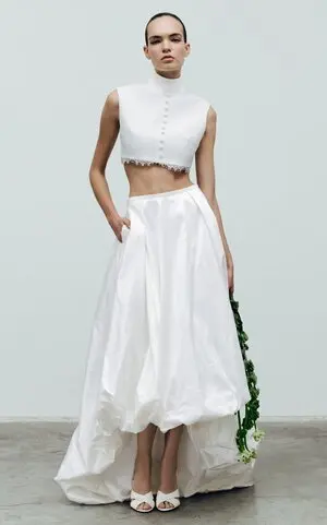 Ila Audra Silk Taffeta Puff Skirt - Off-white