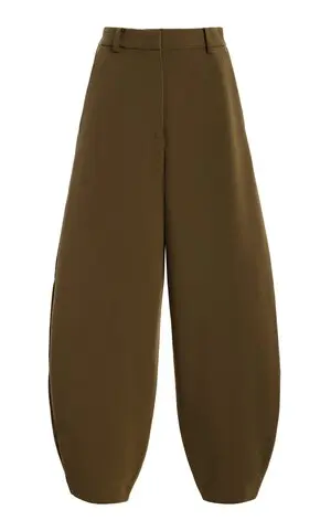 BY MALENE BIRGER Carlien Mid-rise Barrel-leg Trousers - Olive