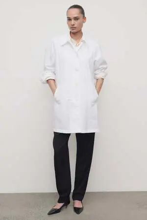 THE ROW Hawkins Cotton Poplin Car Coat - Off White
