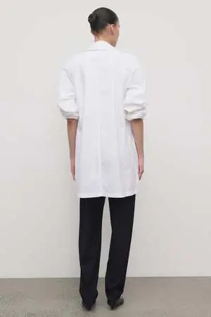 THE ROW Hawkins Cotton Poplin Car Coat - Off White