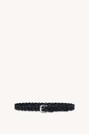 THE ROW Braided Leather Belt - Black