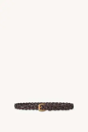 THE ROW Braided Leather Belt - Dark Brown