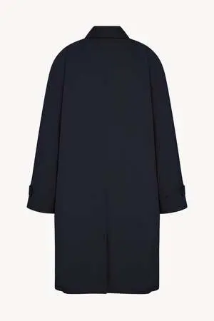 THE ROW Dayton Relaxed Wool Gabardine Coat - Dark Navy
