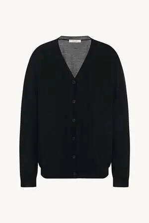 THE ROW Nilas Cashmere Cardigan - Black