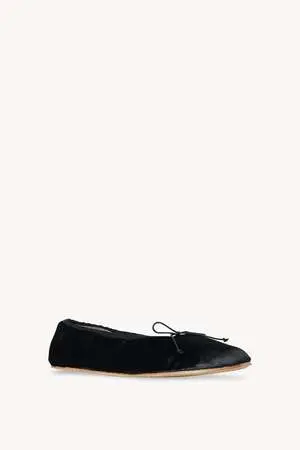 THE ROW Round Ballet Flat - Black