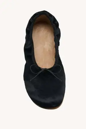 THE ROW Round Ballet Flat - Black