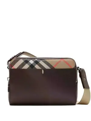 Burberry Pop Check Crossbody Bag - Brown