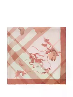 Burberry Watercolour Check Silk Scarf - Pink