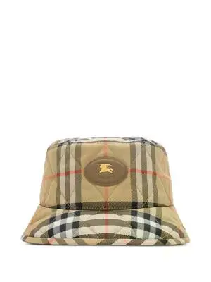 Burberry Quilted Horseshoe Bucket Hat - Neutrals