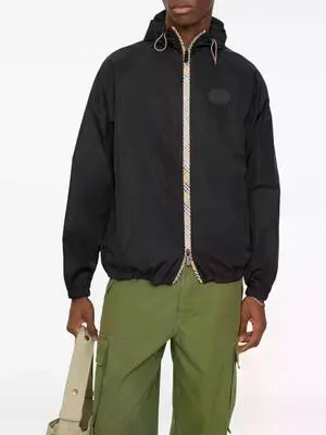 Burberry Hooded Jacket With Check Trim
