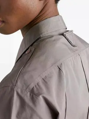 Prada Short-sleeve Cotton Poplin Shirt - Grey
