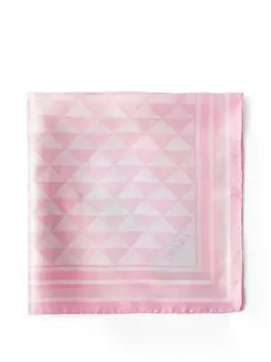 Prada Jacquard Silk Scarf 55x55 Pink