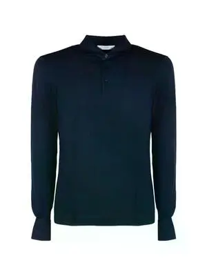 CRUCIANI Long-sleeve Polo Shirt - Blue