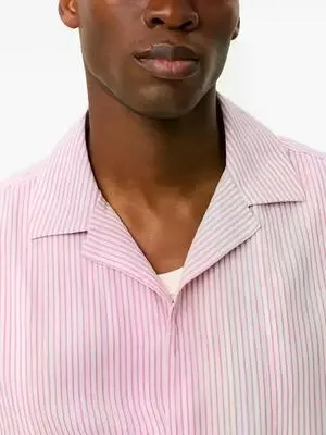 LES DEUX Lukas Striped Short-sleeved Shirt - Pink