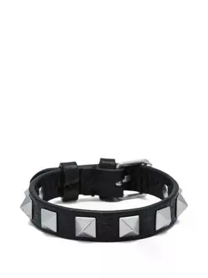 Valentino Garavani Studded Leather Bracelet - Black