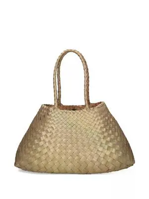 Dragon Diffusion Woven Braided Leather Tote Bag - Gold