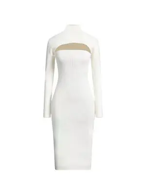 TOM FORD Cutout Ribbed Knit Midi Dress - White