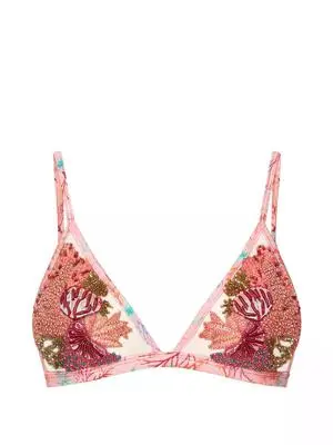 PatBO Seaweed Embellished Bikini Top - Pink