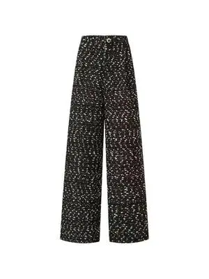 EDWARD ACHOUR PARIS Patterned Wide-leg Trousers - Black