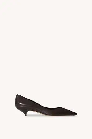 THE ROW Liisa Kitten Heel - Lacquer Brown
