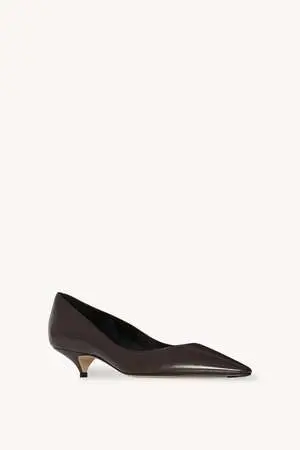 THE ROW Liisa Kitten Heel - Lacquer Brown