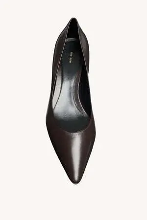 THE ROW Liisa Kitten Heel - Lacquer Brown