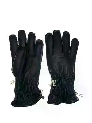 RESTELLI Leather Zip-detail Ski Gloves - Blue