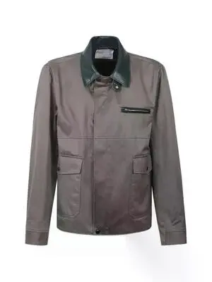 Sacai Leather-collar Shirt Jacket