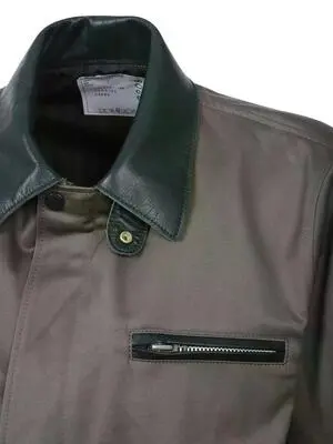 Sacai Leather-collar Shirt Jacket