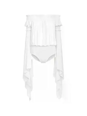 Norma Kamali Handkerchief-sleeve Bodysuit