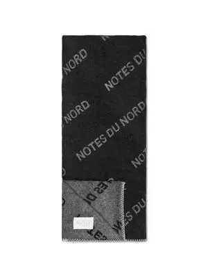 NOTES DU NORD Logo-pattern Fringed Scarf - Black