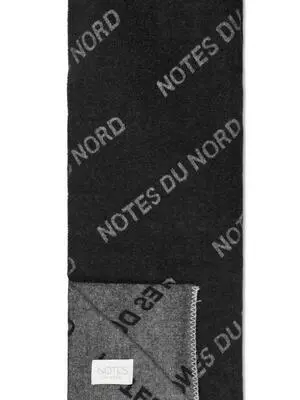 NOTES DU NORD Logo-pattern Fringed Scarf