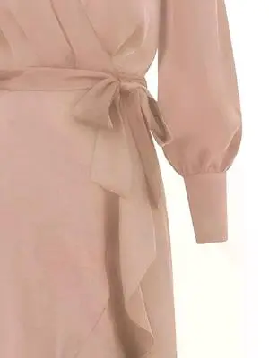 Zimmermann Midi Ruffled Wrap Dress - Pink
