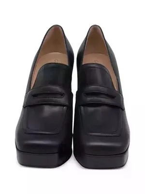 GIANVITO ROSSI Rouen Leather Platform Loafers