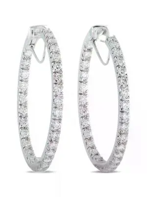 LB EXCLUSIVE Diamond Hoop Earrings - Silver