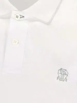 Brunello Cucinelli Logo-embroidered Polo Shirt - White
