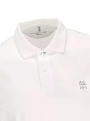 Brunello Cucinelli Logo-embroidered Polo Shirt - White
