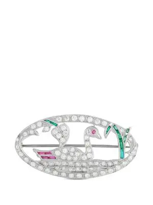 LB EXCLUSIVE Diamond White Gold Brooch - Silver