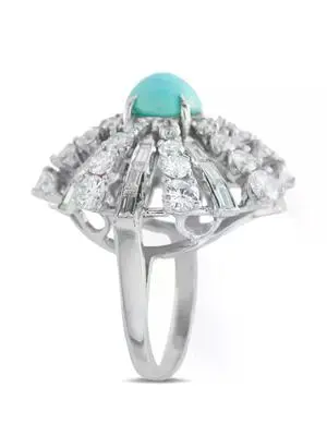 LB EXCLUSIVE Platinum 2.80ct Diamond And Turquoise Ring