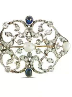 LB EXCLUSIVE Diamond Sapphire Pearl Brooch