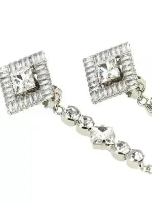 Alessandra Rich Crystal And Faux Pearl Drop Earrings