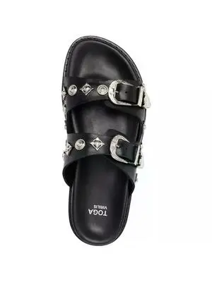 TOGA VIRILIS Studded Buckle-strap Leather Sandals
