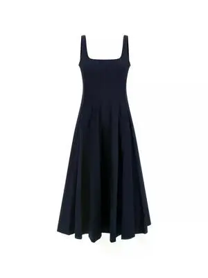 Staud Wells Flared Midi Dress - Blue