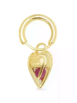 CAPSULE ELEVEN Heart-pendant Ruby Hoop Earring - Gold
