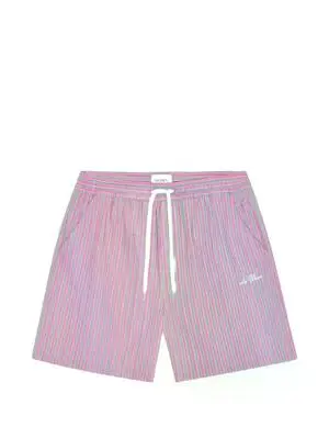 LES DEUX Stan Seersucker Striped Swim Shorts - Pink