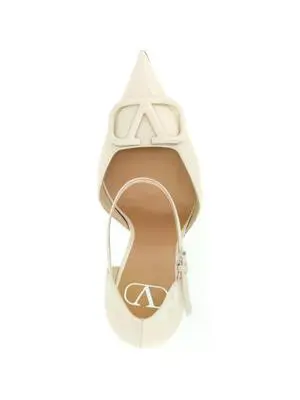 Valentino Garavani Vlogo Signature Leather Pumps - Neutrals