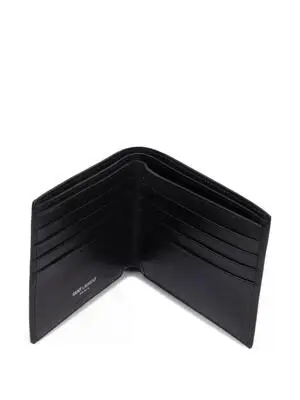 Saint Laurent Lightning Bolt Bi-fold Leather Wallet