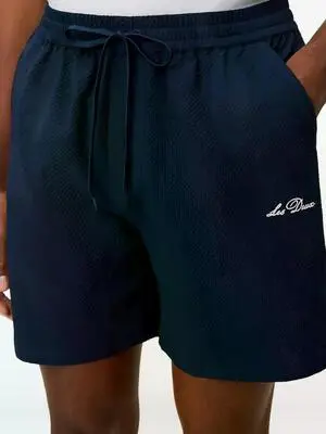 LES DEUX Seersucker Drawstring Swim Shorts - Blue
