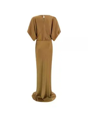 Norma Kamali Draped-sleeves Maxi Dress