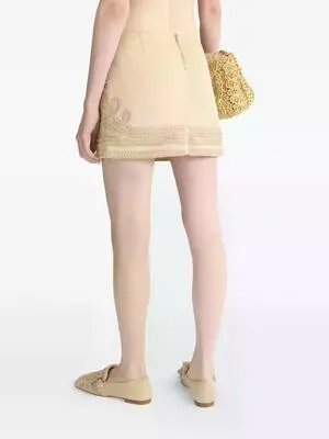 Ermanno Scervino Embroidery Suede Skirt